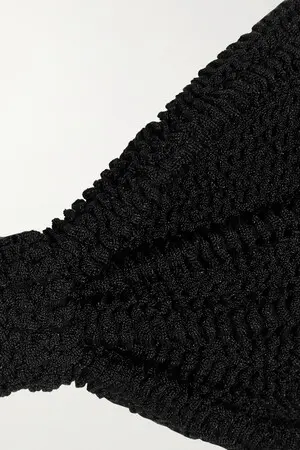 Hunza G Jean Seersucker Bandeau Bikini - Black