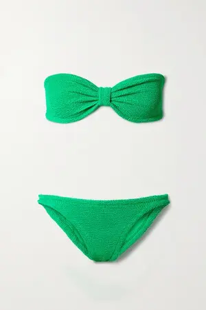 Hunza G Jean Seersucker Bandeau Bikini Green