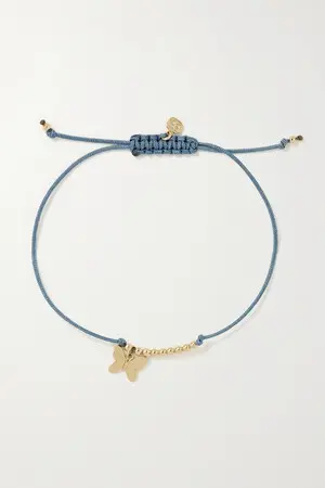 SYDNEY EVAN Butterfly 14-karat Cord Bracelet - Gold
