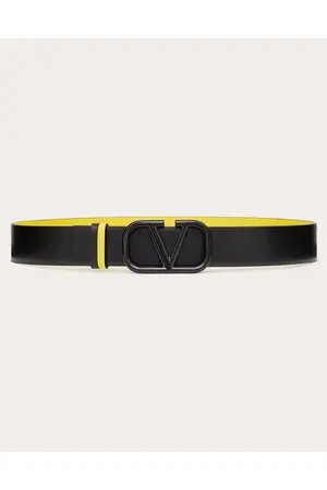 Valentino Garavani Vlogo Signature Reversible Calfskin Belt - Black
