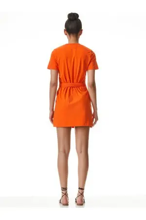 Alice + Olivia Evie Tie Waist T-Shirt Dress - Neutral | Editorialist