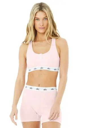 Alo Yoga Icon Ribbed Henley Bra