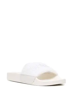 Senso Elly Logo-embroidered Slides - White
