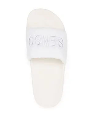 Senso Elly Logo-embroidered Slides - White
