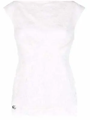 Philipp Plein Scalloped Lace Blouse - Neutrals