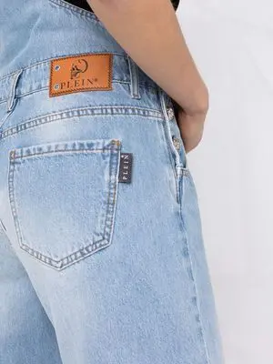 Philipp Plein Logo-patch Denim Dungarees