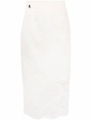 Philipp Plein Lace Pencil Midi Skirt