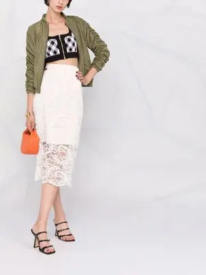 Philipp Plein Lace Pencil Midi Skirt