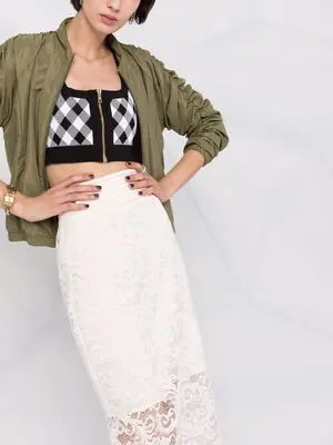 Philipp Plein Lace Pencil Midi Skirt