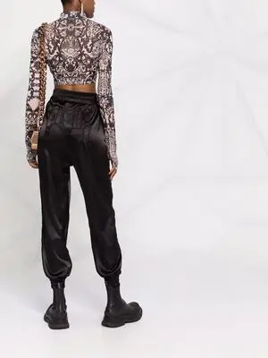 Philipp Plein Baroque Print Cropped Top