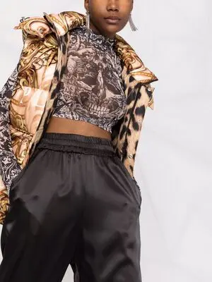 Philipp Plein Baroque Print Cropped Top