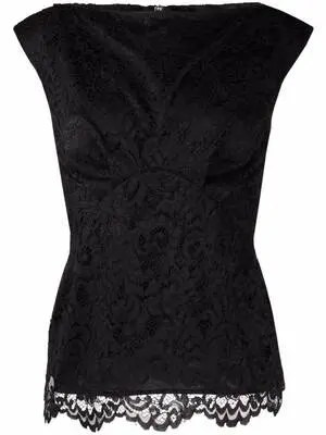 Philipp Plein Lace Sleeveless Blouse - Black