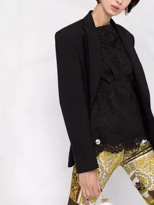 Philipp Plein Lace Sleeveless Blouse - Black