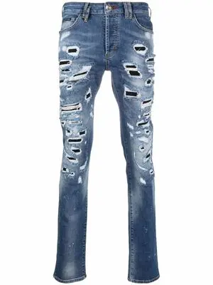 Philipp Plein Straight-leg Distressed Jeans