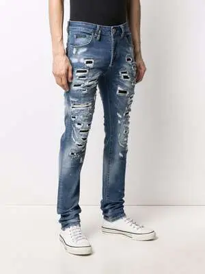 Philipp Plein Straight-leg Distressed Jeans