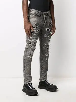 Philipp Plein Ripped-detail Jeans - Grey