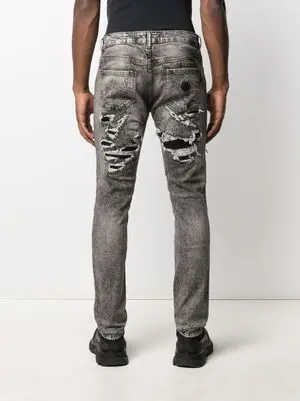 Philipp Plein Ripped-detail Jeans - Grey