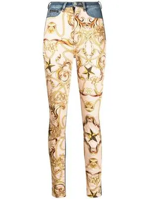 Philipp Plein Baroque-print Skinny Jeans