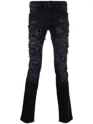 Philipp Plein Ripped-detail Jeans