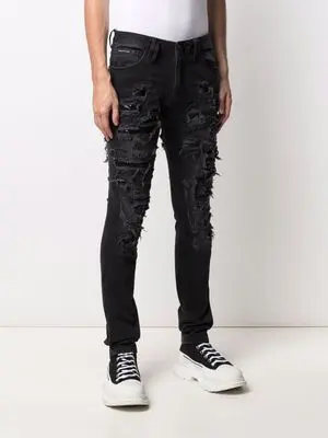 Philipp Plein Ripped-detail Jeans