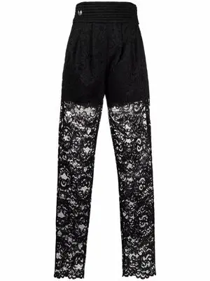 Philipp Plein Straight-leg Lace Trousers - Black