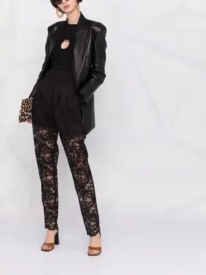 Philipp Plein Straight-leg Lace Trousers - Black