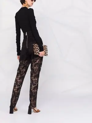Philipp Plein Straight-leg Lace Trousers - Black
