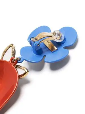 Saint Laurent Flower And Strawberry Clip-on Earrings