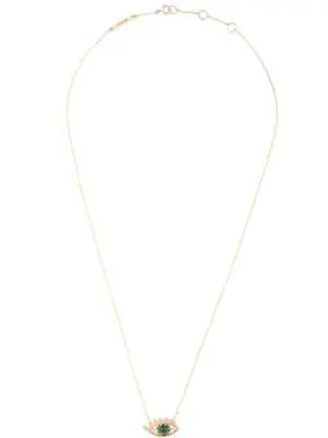 Delfina Delettrez Eyes On Me Diamond And Emerald Necklace - Metallic