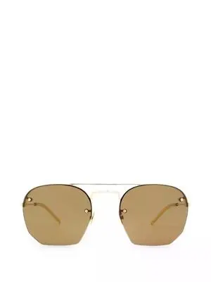 Saint Laurent Geometric Frame Sunglasses - Gold