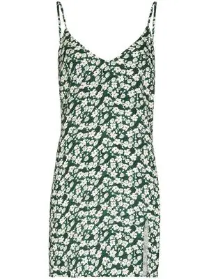 REFORMATION Marlowe Floral-print Minidress - Green