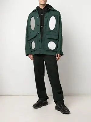 Walter Van Beirendonck Mirror Work Shirt Jacket In Green - 60% Off