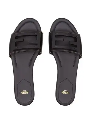 Fendi Baguette Leather Slides