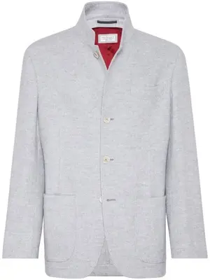 Brunello Cucinelli Cashmere Single-breasted Coat - Grey