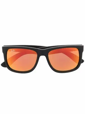 Ray-ban Mirrored-lens Square Frame Sunglasses - Black