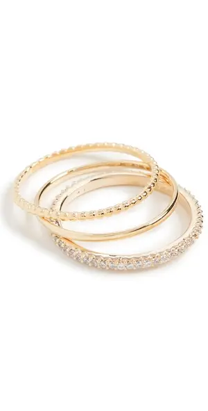 Shashi Aura Ring Set - Gold/clear