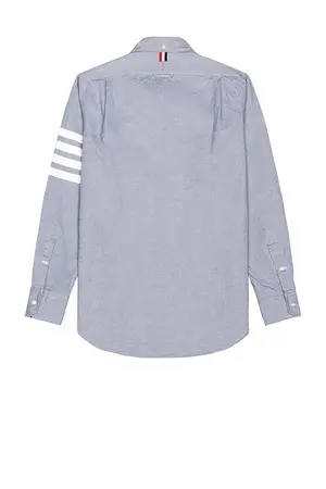 Thom Browne Straight Fit Bar Shirt In Blue - Light Blue