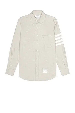 Thom Browne Thom Browne Straight Fit 4 Bar Shirt In Blue Med Grey