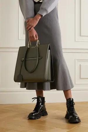Alexander McQueen The Tall Story Large Two-tone Leather Tote