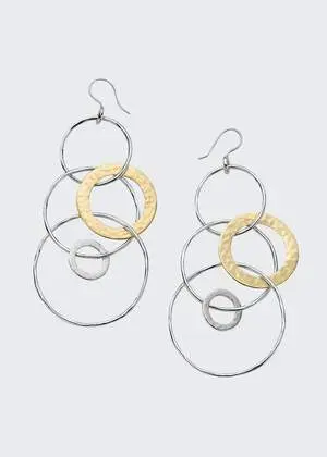 Ippolita Ippolita Jumbo Hammered Jet Set Earrings Gold & Silver