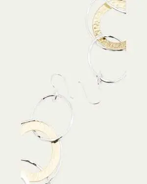 Ippolita Jumbo Hammered Jet Set Earrings - Gold And Silver