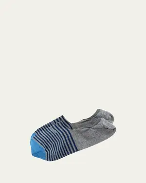 Marcoliani Invisible Touch Striped Socks - Gray Pattern