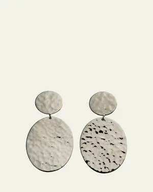 Ippolita Crinkle Hammered Oval Snowman Earrings - Silver