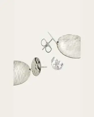 Ippolita Crinkle Hammered Oval Snowman Earrings - Silver