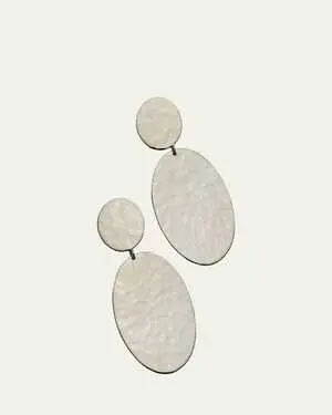 Ippolita Crinkle Hammered Oval Snowman Earrings - Silver
