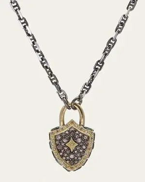 Armenta Armenta Old World Diamond Shield Pendant Necklace Yellow/black