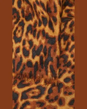 Sofia Cashmere Lightweight Cashmere Leopard-print Scarf