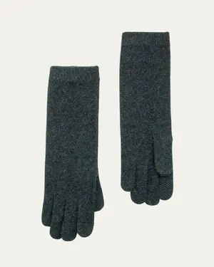 Portolano Portolano Long Cashmere Tech Gloves Charcoal Grey