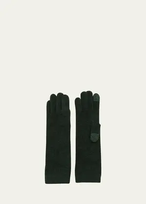 Portolano Portolano Long Cashmere Tech Gloves Green