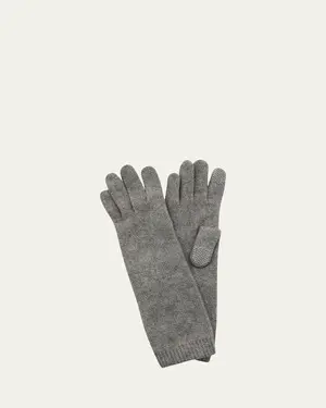 Portolano Portolano Long Cashmere Tech Gloves Light Gray